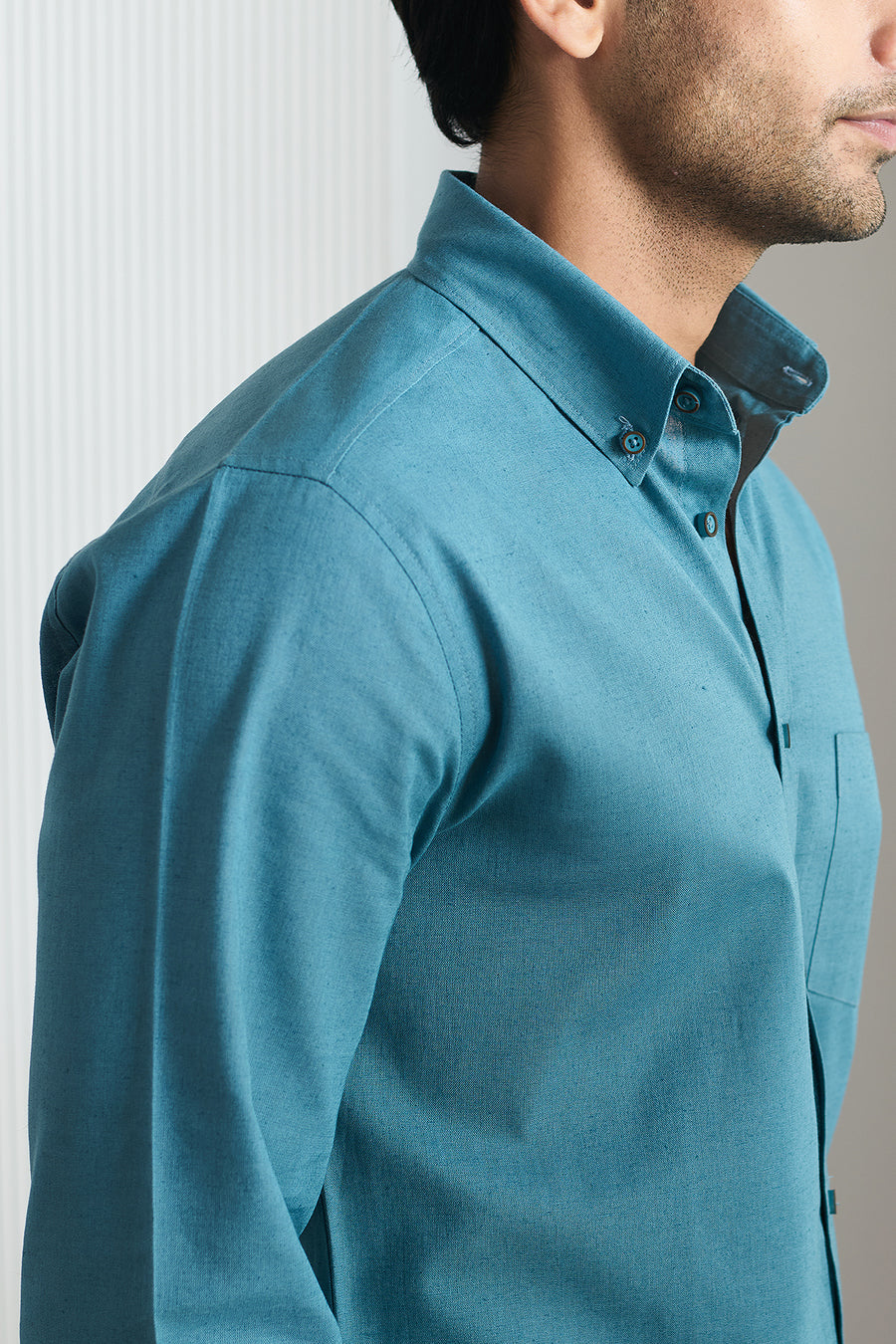 Buy Sea Blue Cotton Linen shirts | Beyours